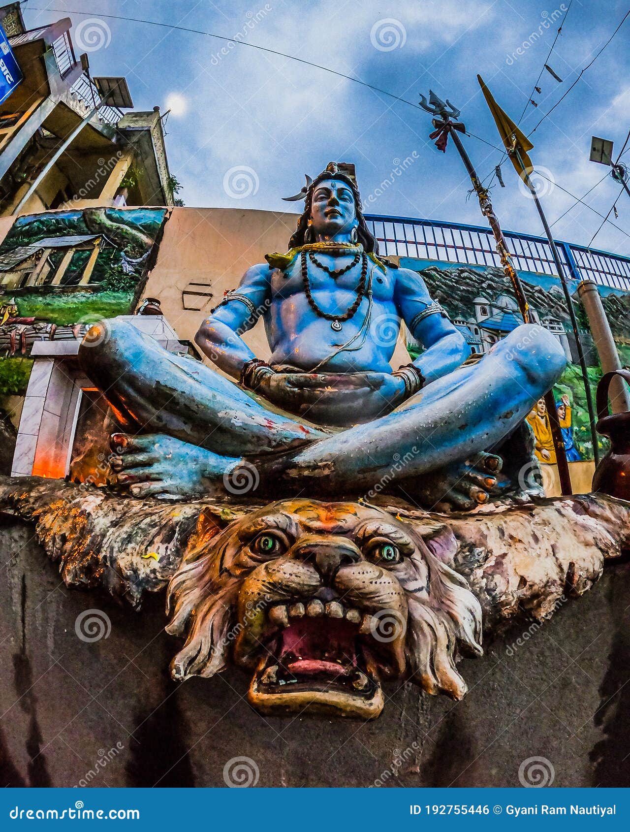 Shiv the God. stock illustration. Illustration of mural - 192755446