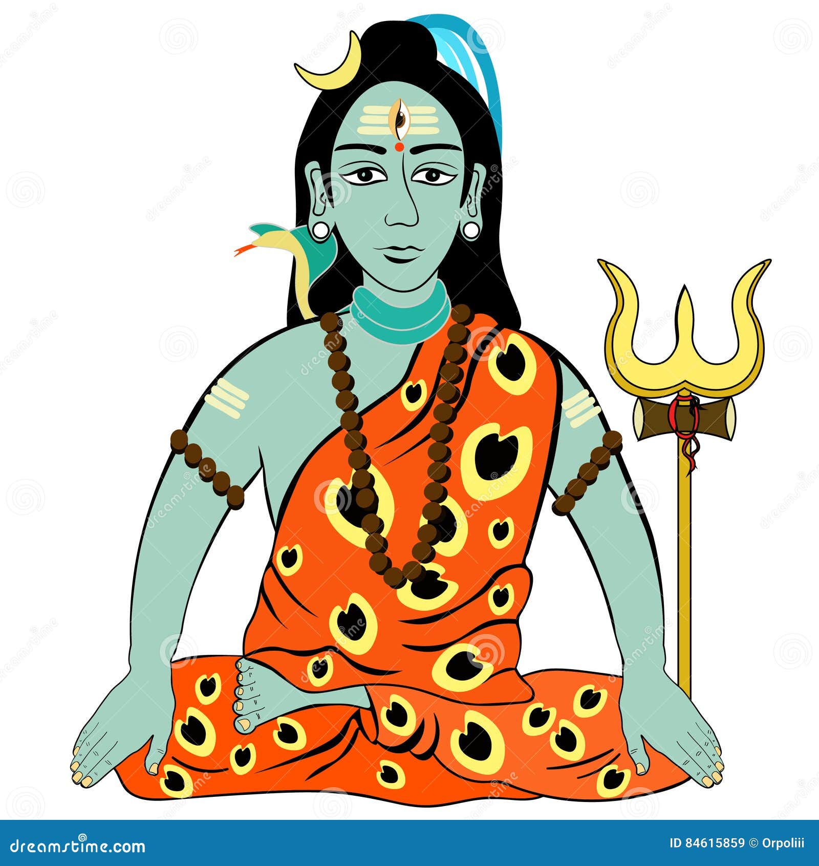 Shiva Mahadev India with a Trident. Vector Illustration Stock Vector ...