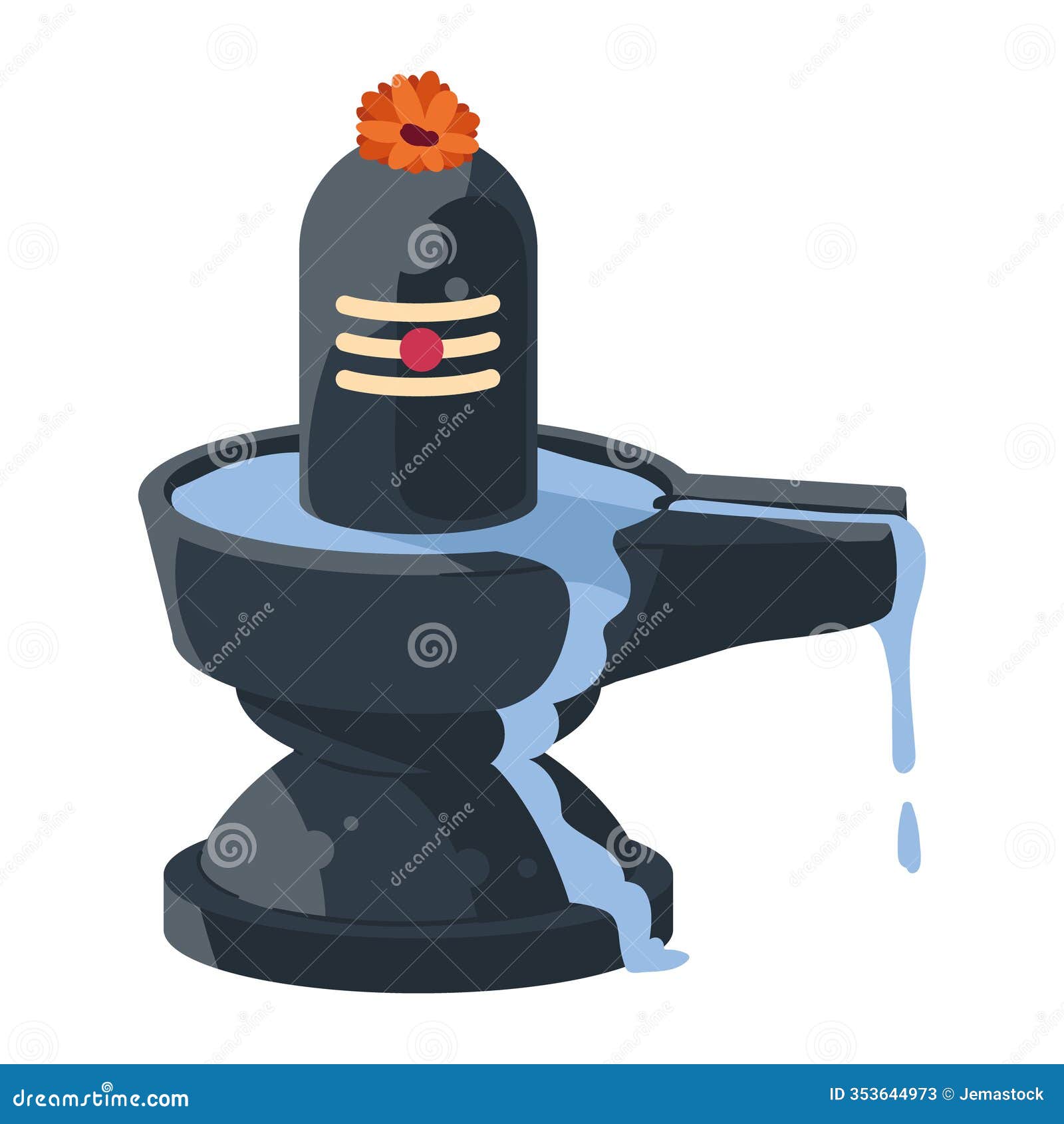 Shivaratri lingam flowing stock illustration. Illustration of hindu ...