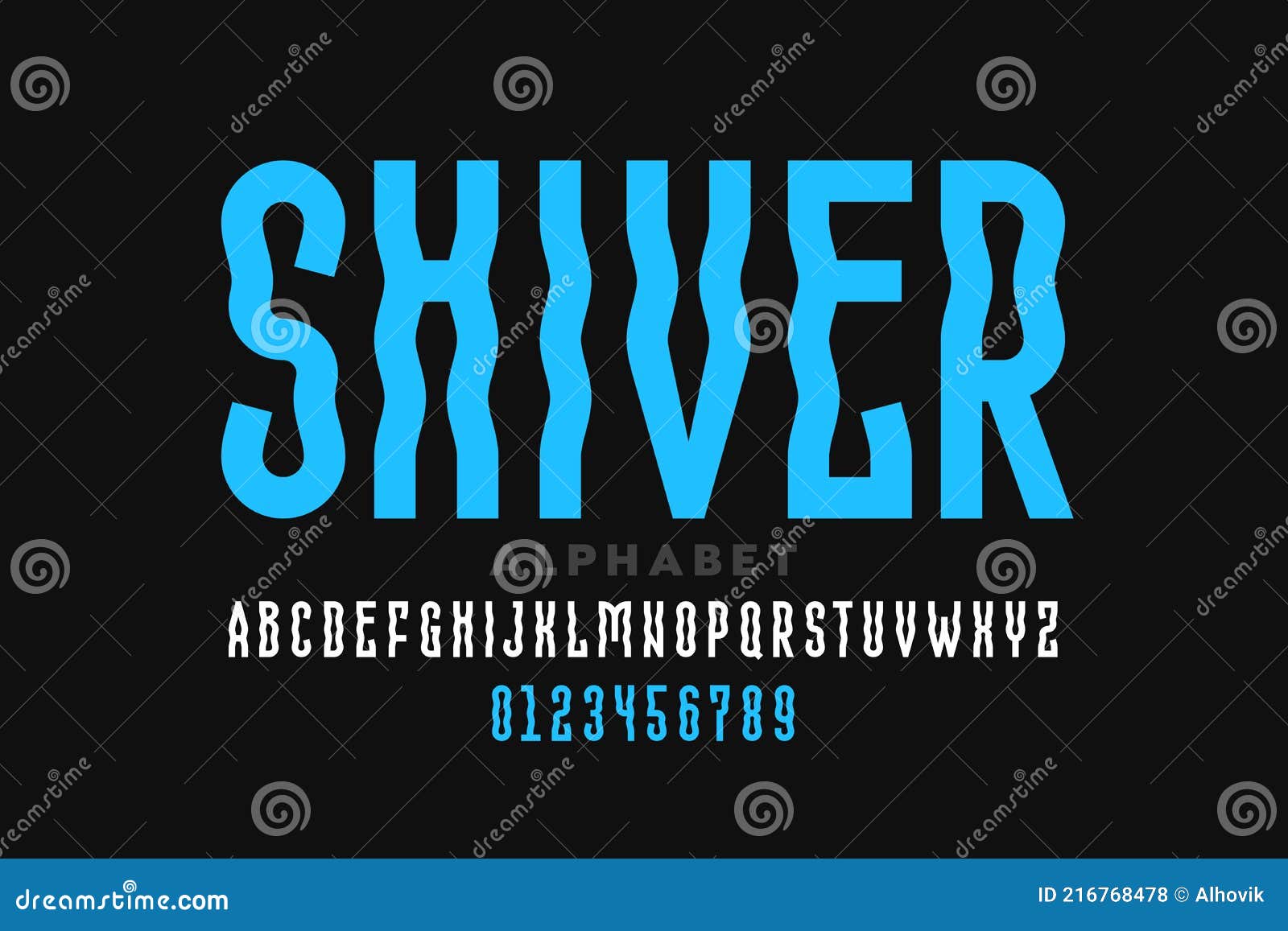 Shiver style font stock vector. Illustration of latin - 216768478
