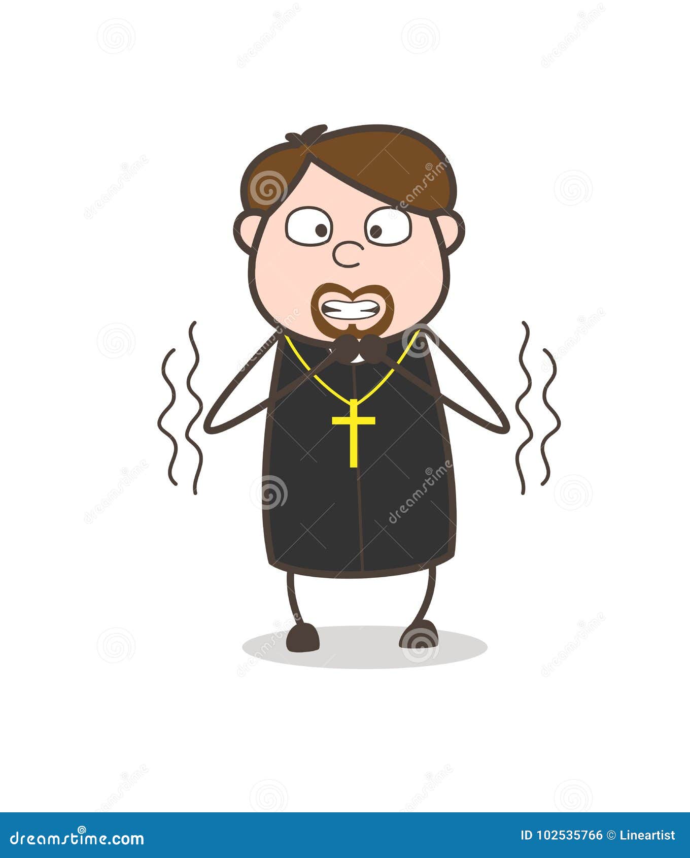 Shivering Face In Fear - Cute Cartoon Boy Illustration Royalty-Free ...