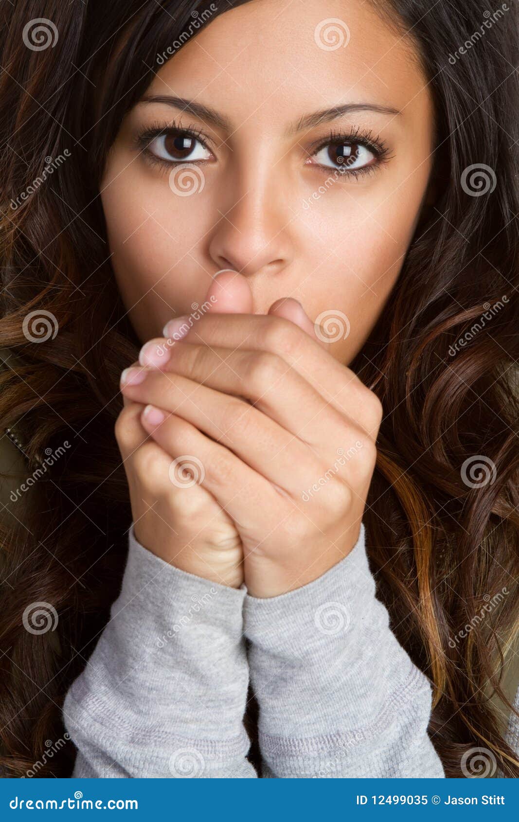 Shivering Girl stock image. Image of blowing, brunette - 12499035