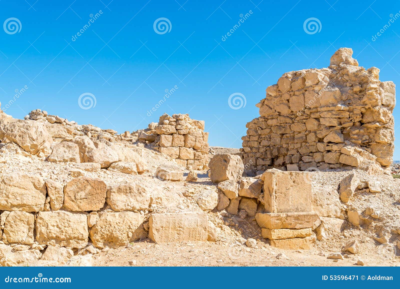Shivta stock image. Image of desert, heritage, architecture - 53596471