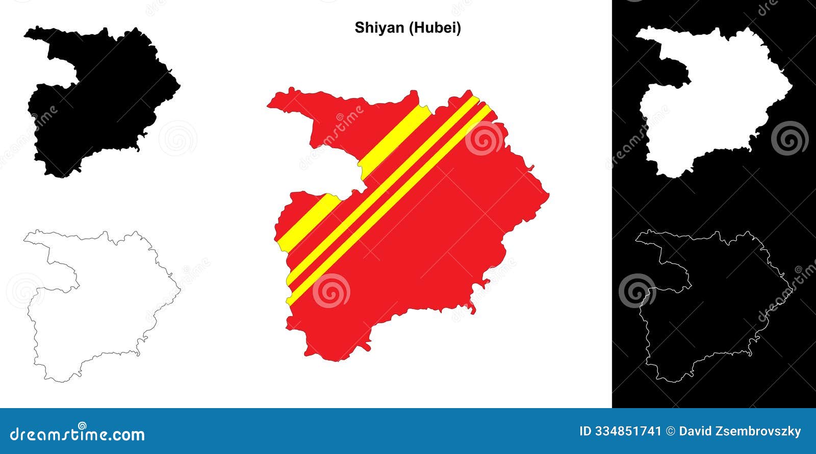 Shiyan outline map stock illustration. Illustration of territory ...
