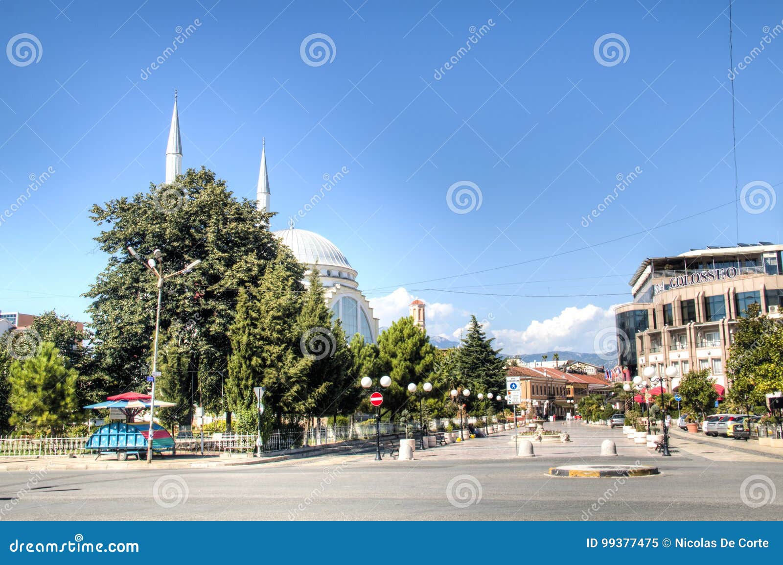 City Center of Shkoder, Albania Editorial Image - Image of mosque ...