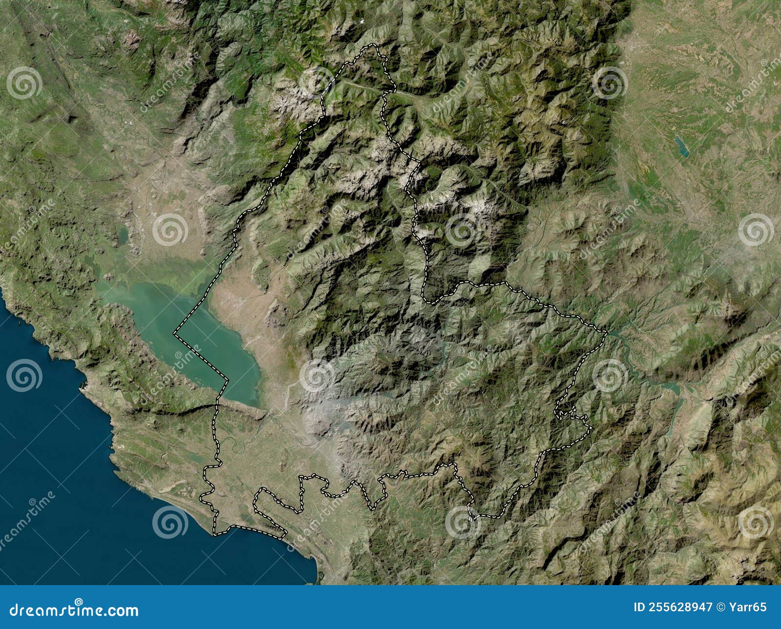 Shkoder, Albania. Low-res Satellite. No Legend Stock Illustration ...