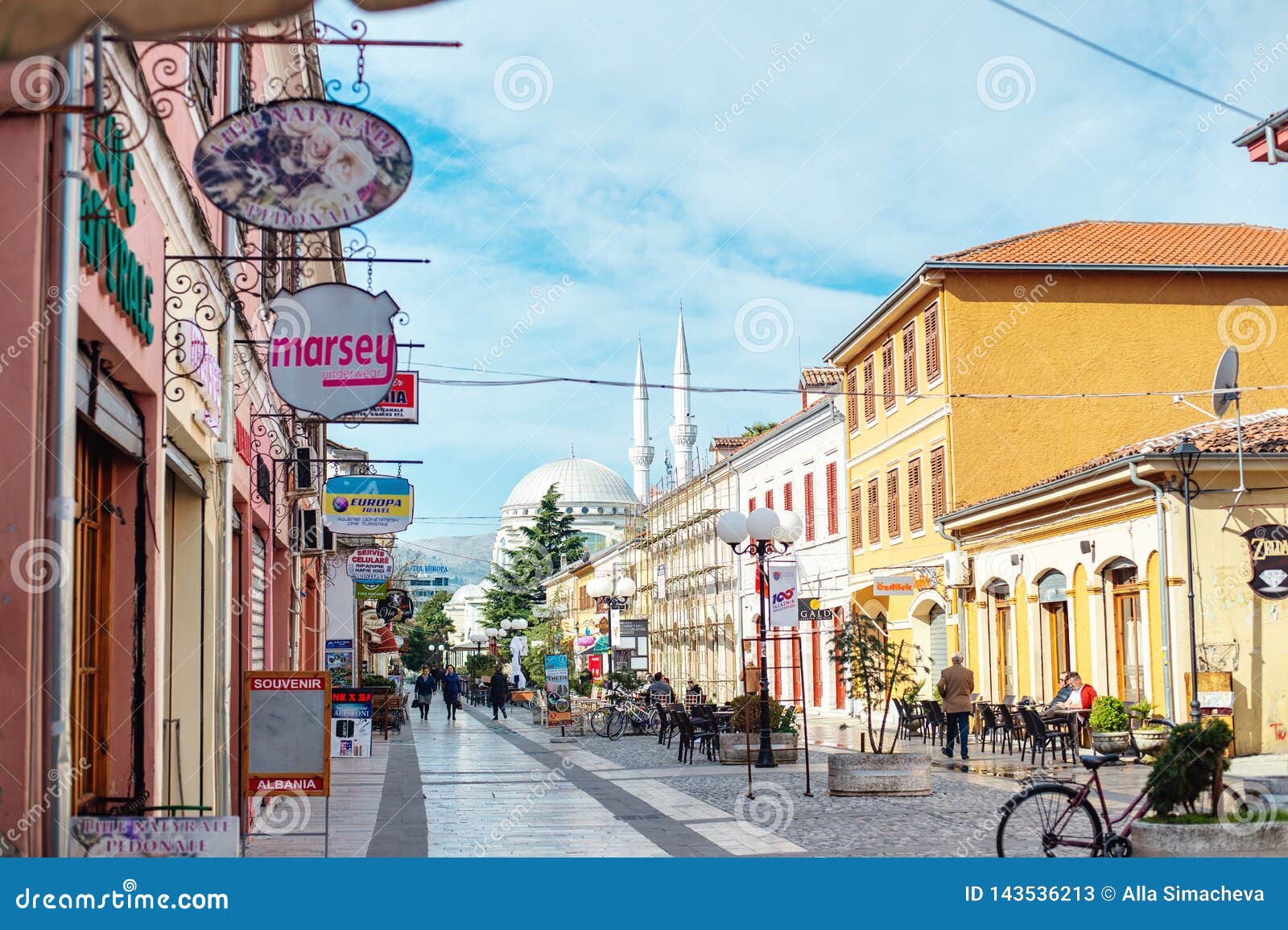 Shkoder, Albania - June 1, 2018: Downtown of Shkoder, a City in North ...