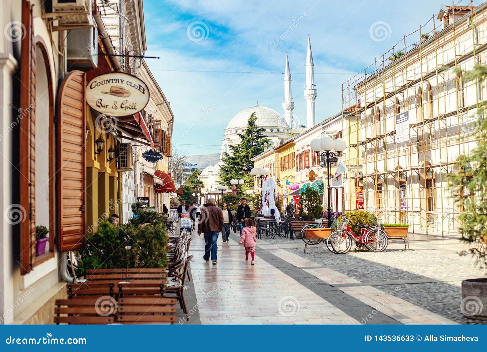 Shkoder, Albania - June 1, 2018: Downtown of Shkoder, a City in North ...