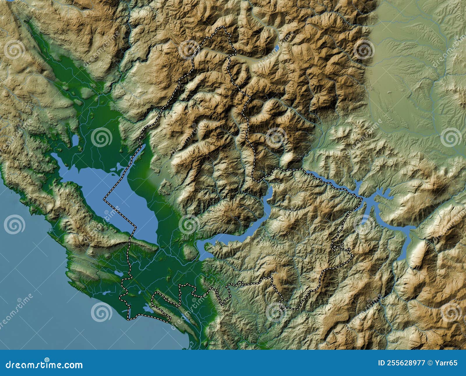 Shkoder, Albania. Physical. No Legend Stock Illustration - Illustration ...