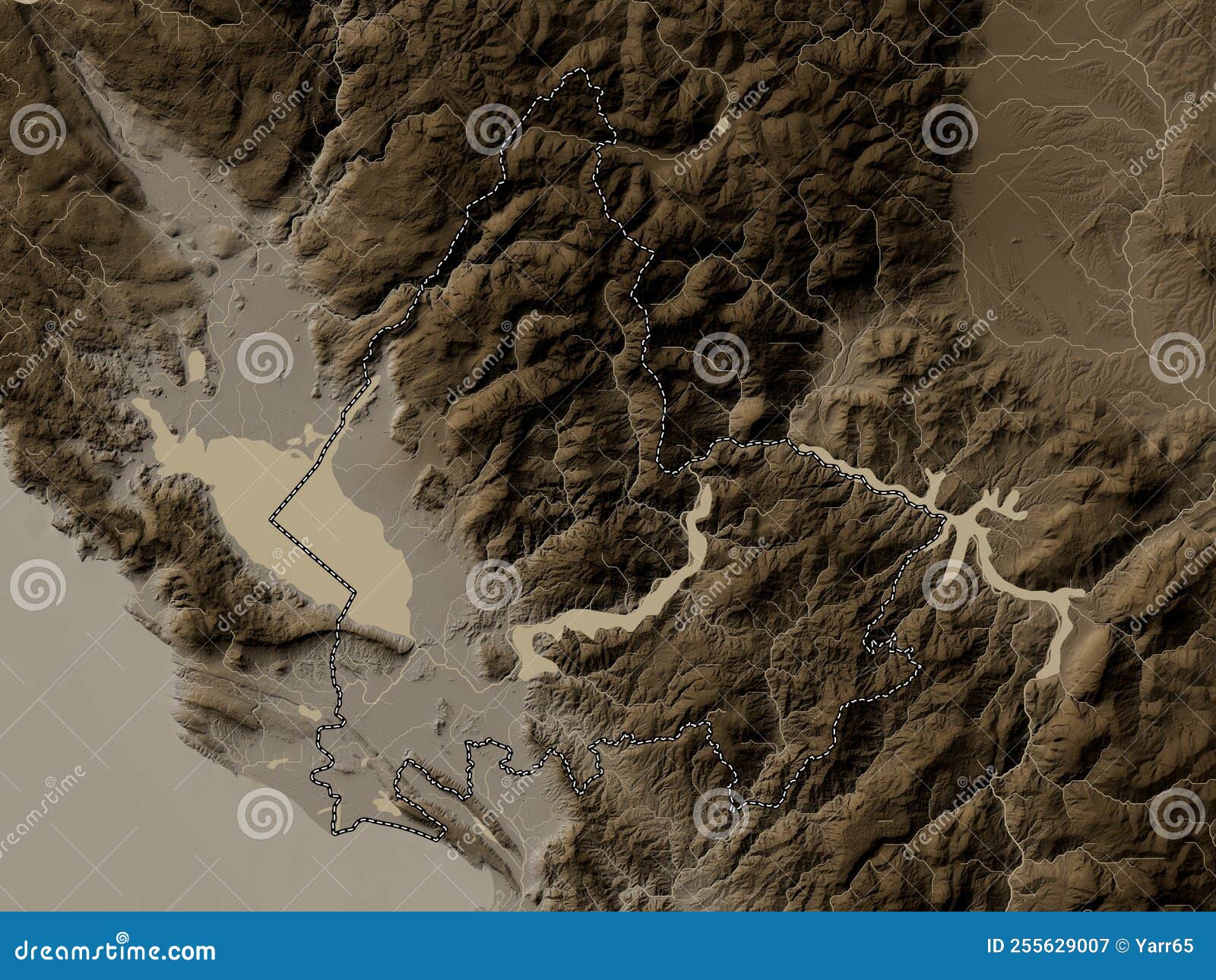 Shkoder, Albania. Sepia. No Legend Stock Illustration - Illustration of ...