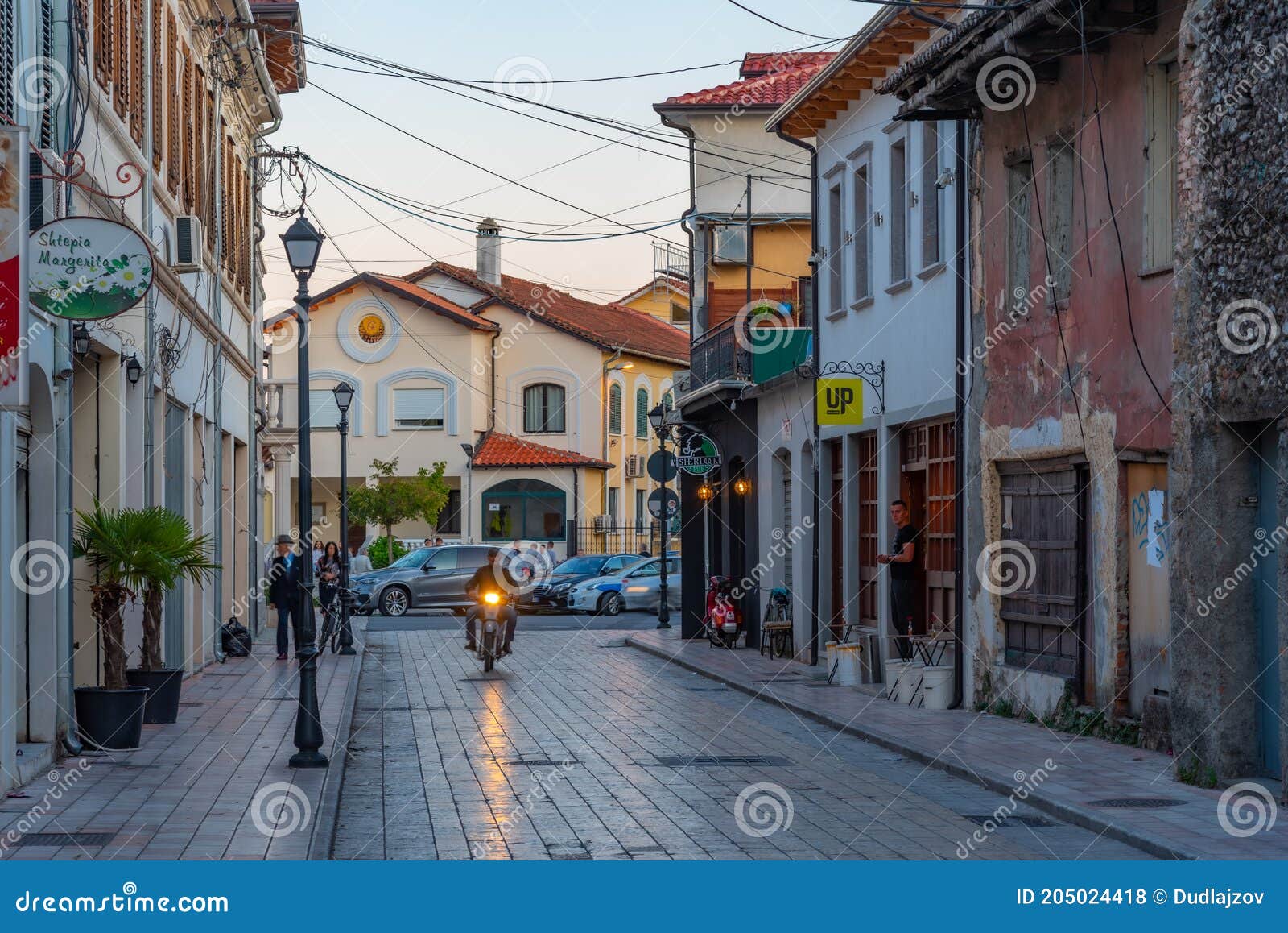 SHKODER, ALBANIA, SEPTEMBER 20, 2019: Narrow Street of the Old Town of ...