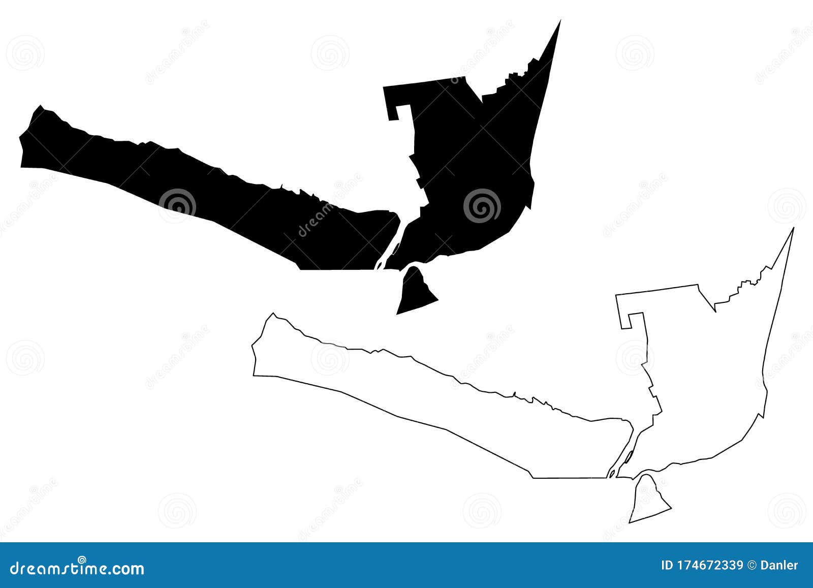 Shkoder City Republic of Albania Map Vector Illustration, Scribble ...