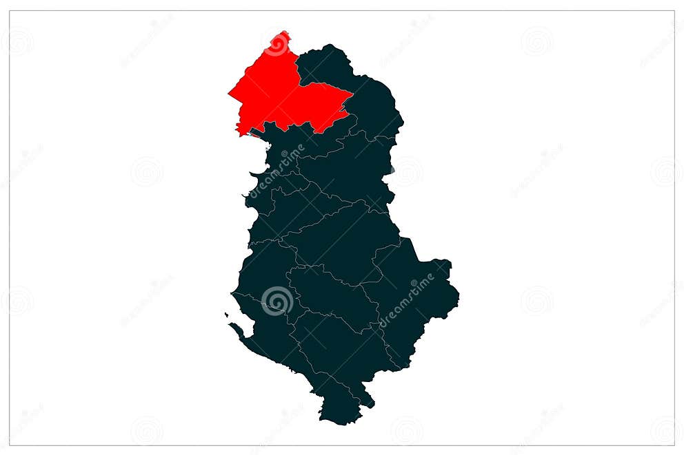 Shkoder Map Illustration on White Background Stock Illustration ...