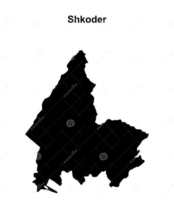 Shkoder outline map stock vector. Illustration of qarget - 360324416