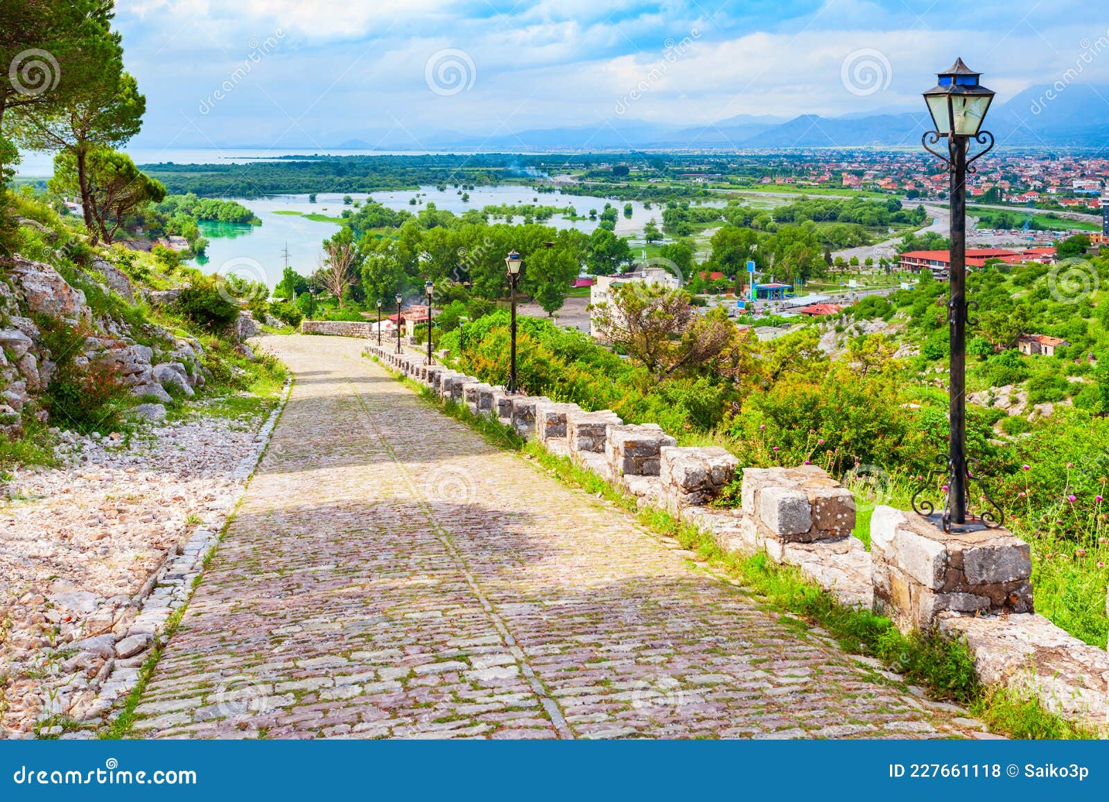 Shkoder Town Aerial Panoramic View, Albania Stock Photo - Image of ...