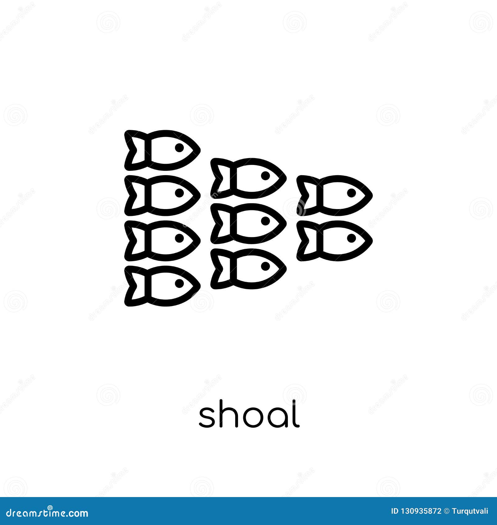 Shoal Icon. Trendy Modern Flat Linear Vector Shoal Icon on White Stock ...