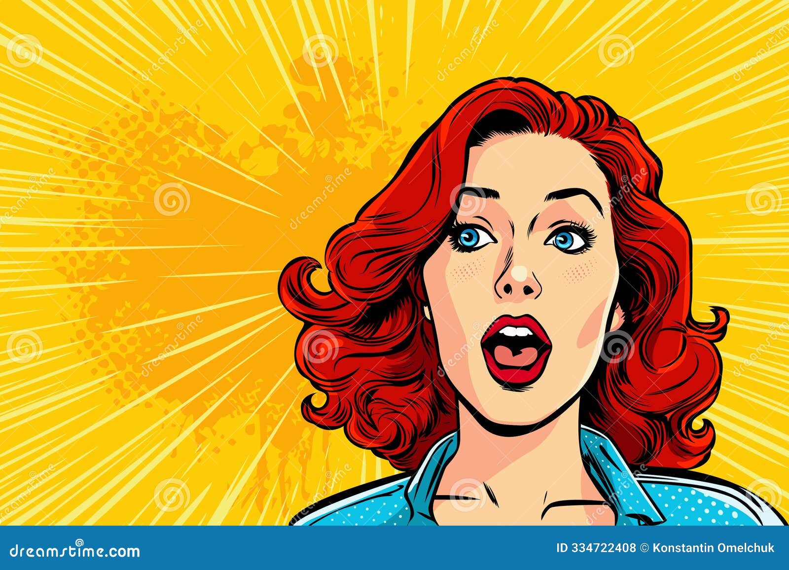 Shocked, Surprised Caucasian Young Girl. Unbelievable News, Big Sale ...