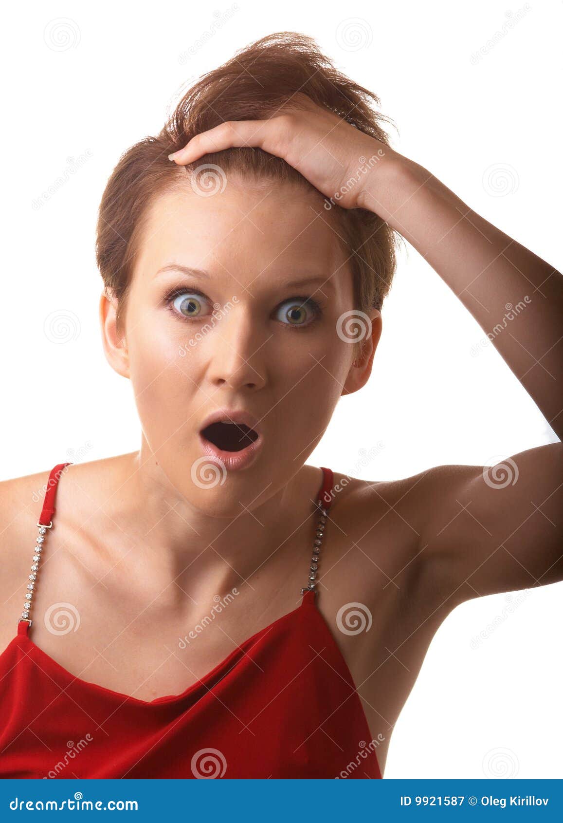 Shock stock image. Image of pretty, surprise, isolated - 9921587