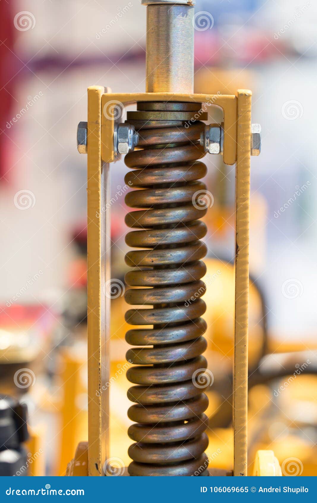 Shock absorber on a car stock image. Image of metal - 106069665
