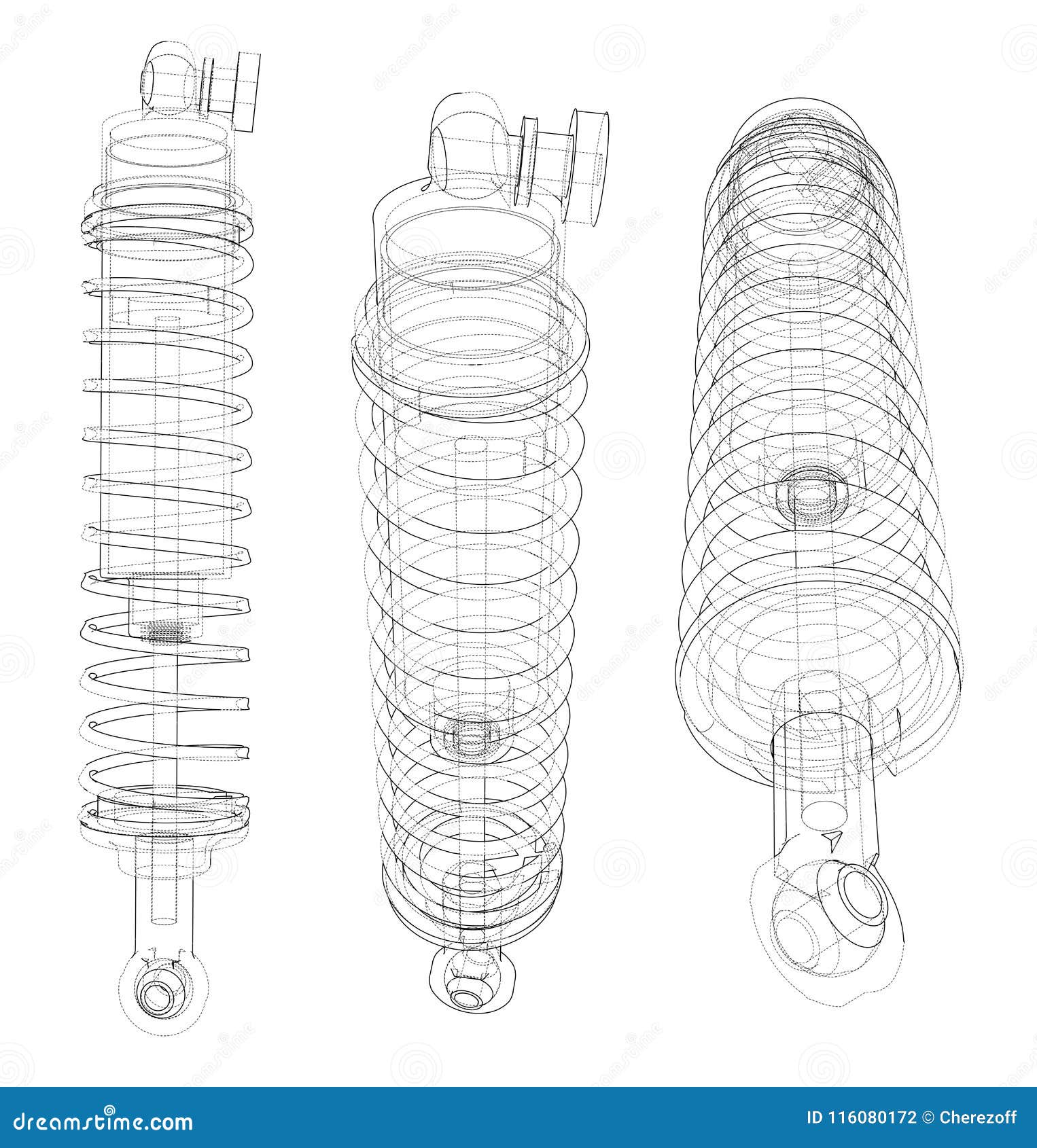 Shock Absorber Collection Outline. Vector Stock Vector - Illustration ...