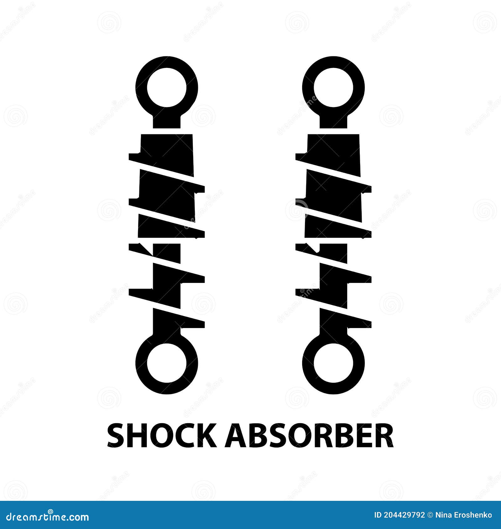 Shock Absorber Icon, Black Vector Sign with Editable Strokes, Concept ...