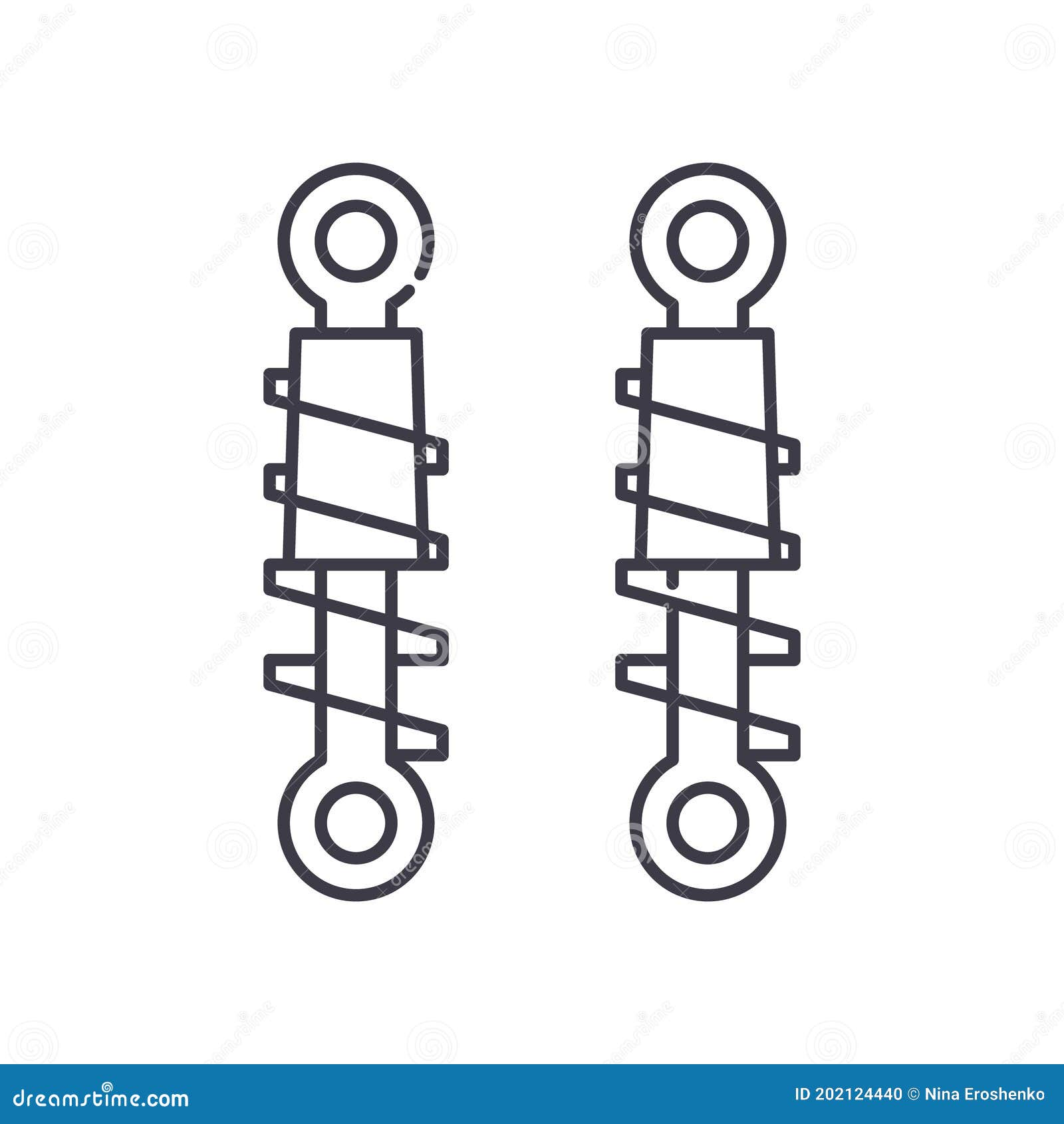 Shock Absorber Icon, Linear Isolated Illustration, Thin Line Vector ...