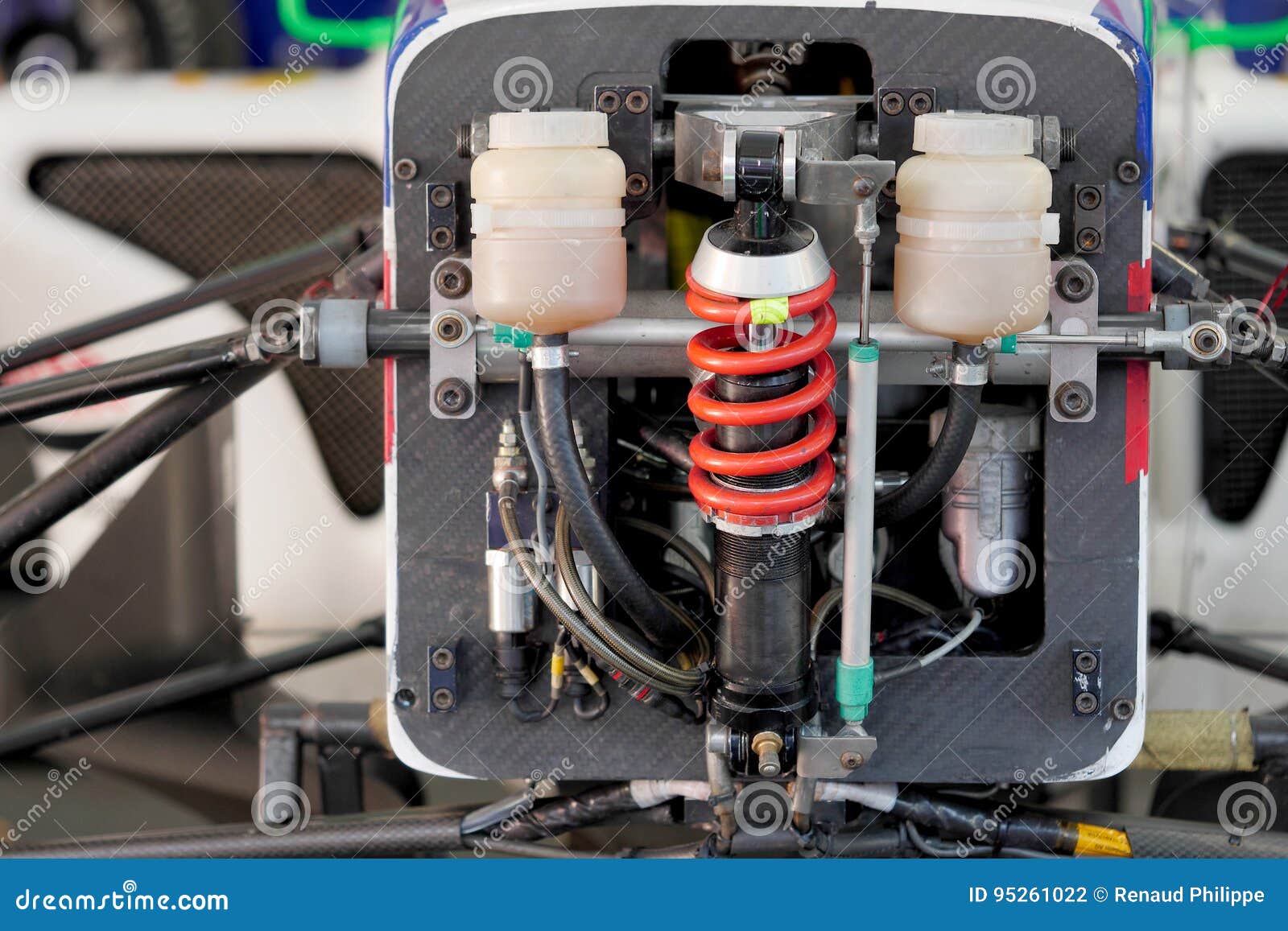 Shock Absorber of Racing Car Stock Photo - Image of shiny, spiral: 95261022
