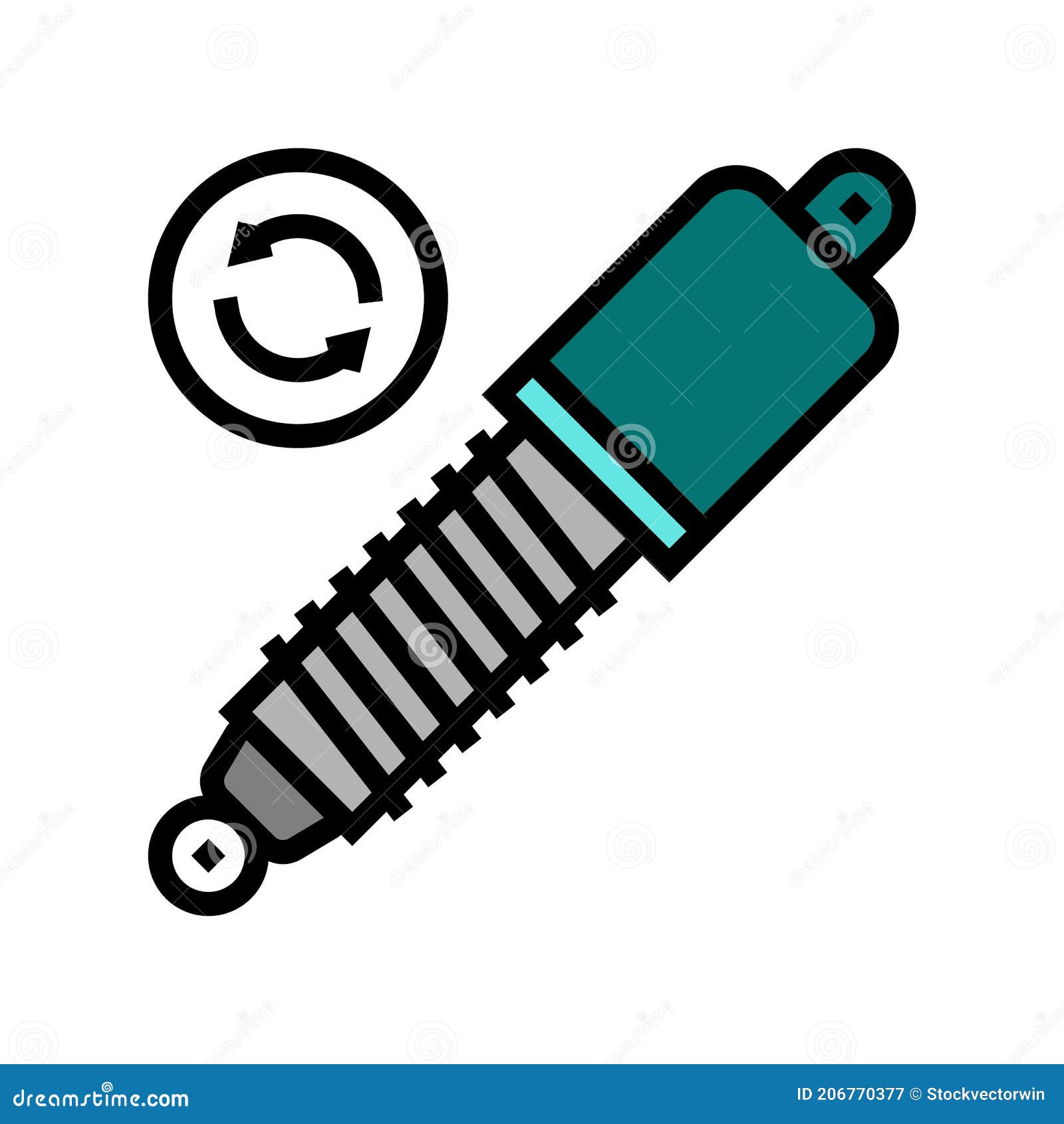 Shock Absorber Replacement Color Icon Vector Isolated Illustration ...
