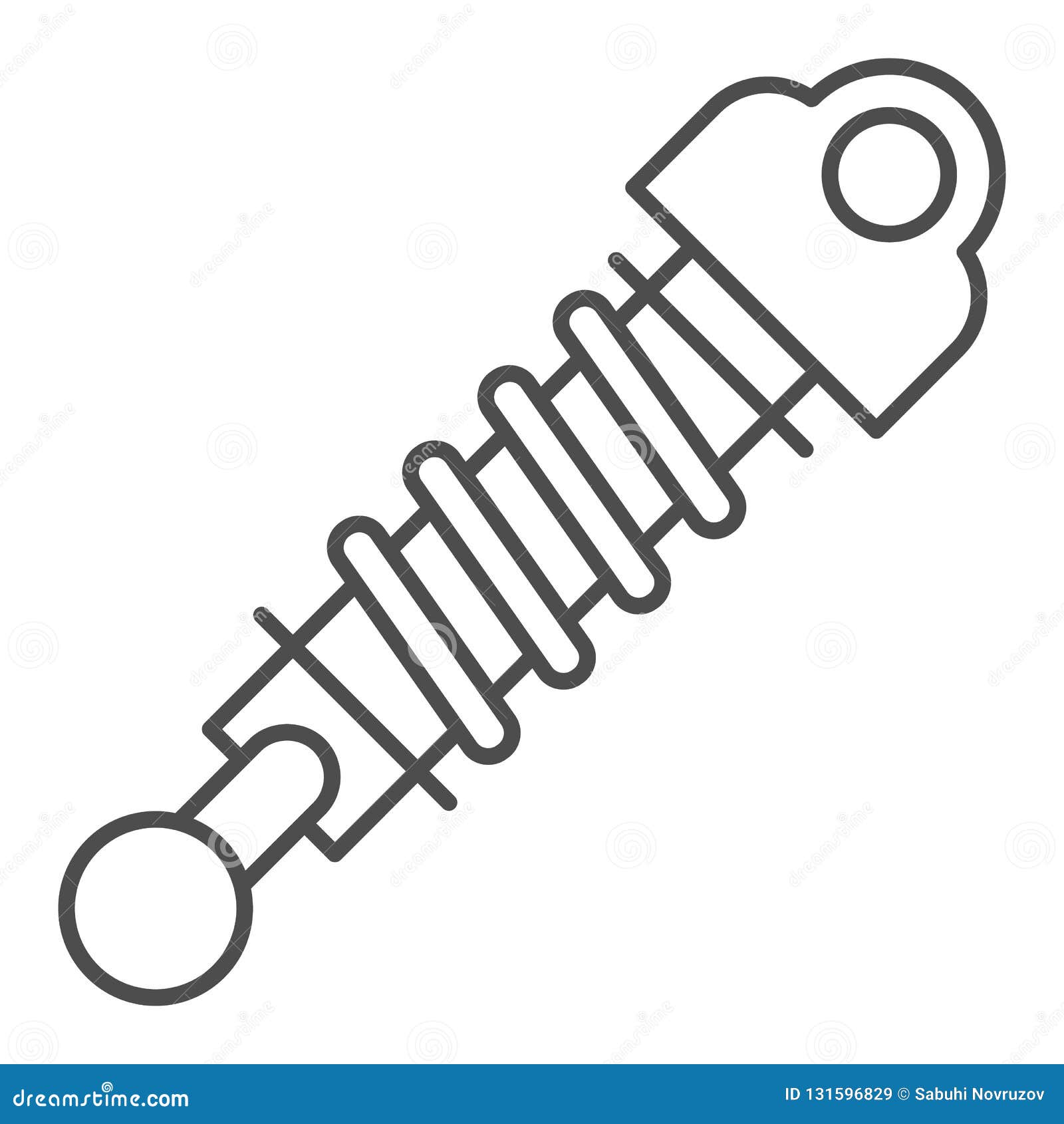 Shock Absorber Thin Line Icon. Spring Vector Illustration Isolated on ...