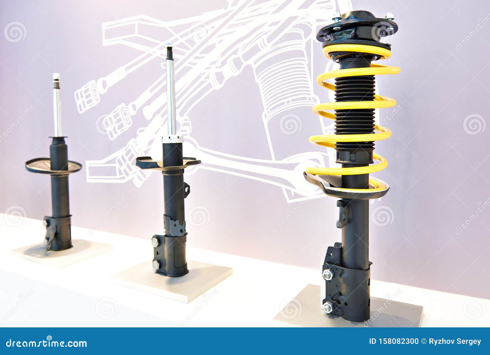Shock absorbers for car stock photo. Image of service - 158082300