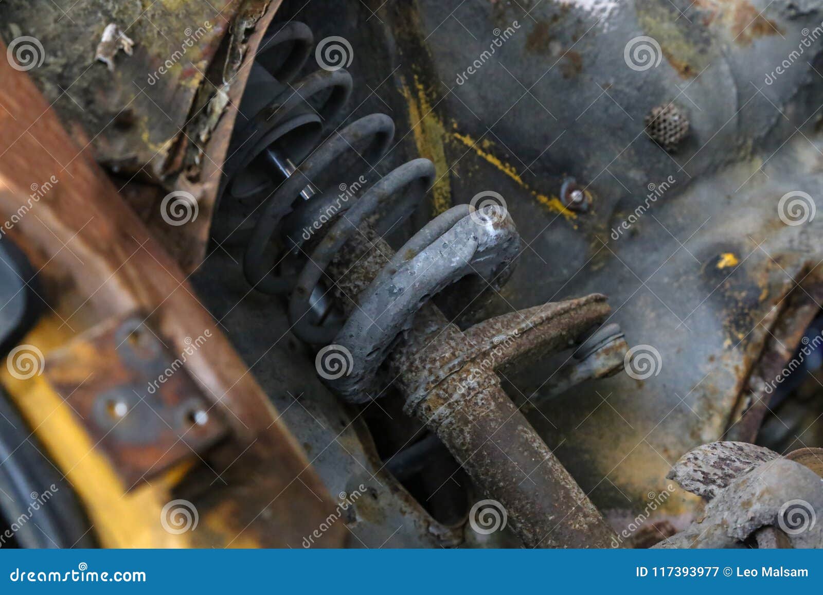 Shock Absorbers for an Old Car Stock Image - Image of black, spring ...