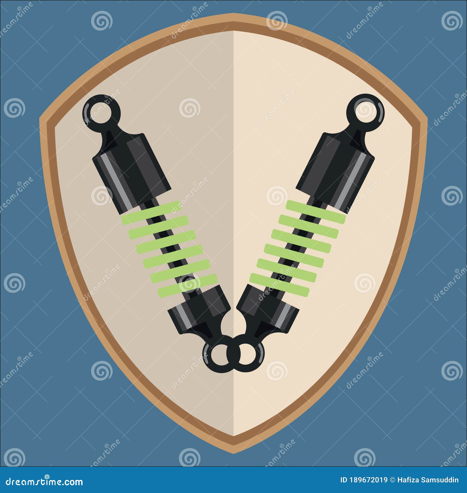Shock Absorbers on Shield. Vector Illustration Decorative Design Stock ...