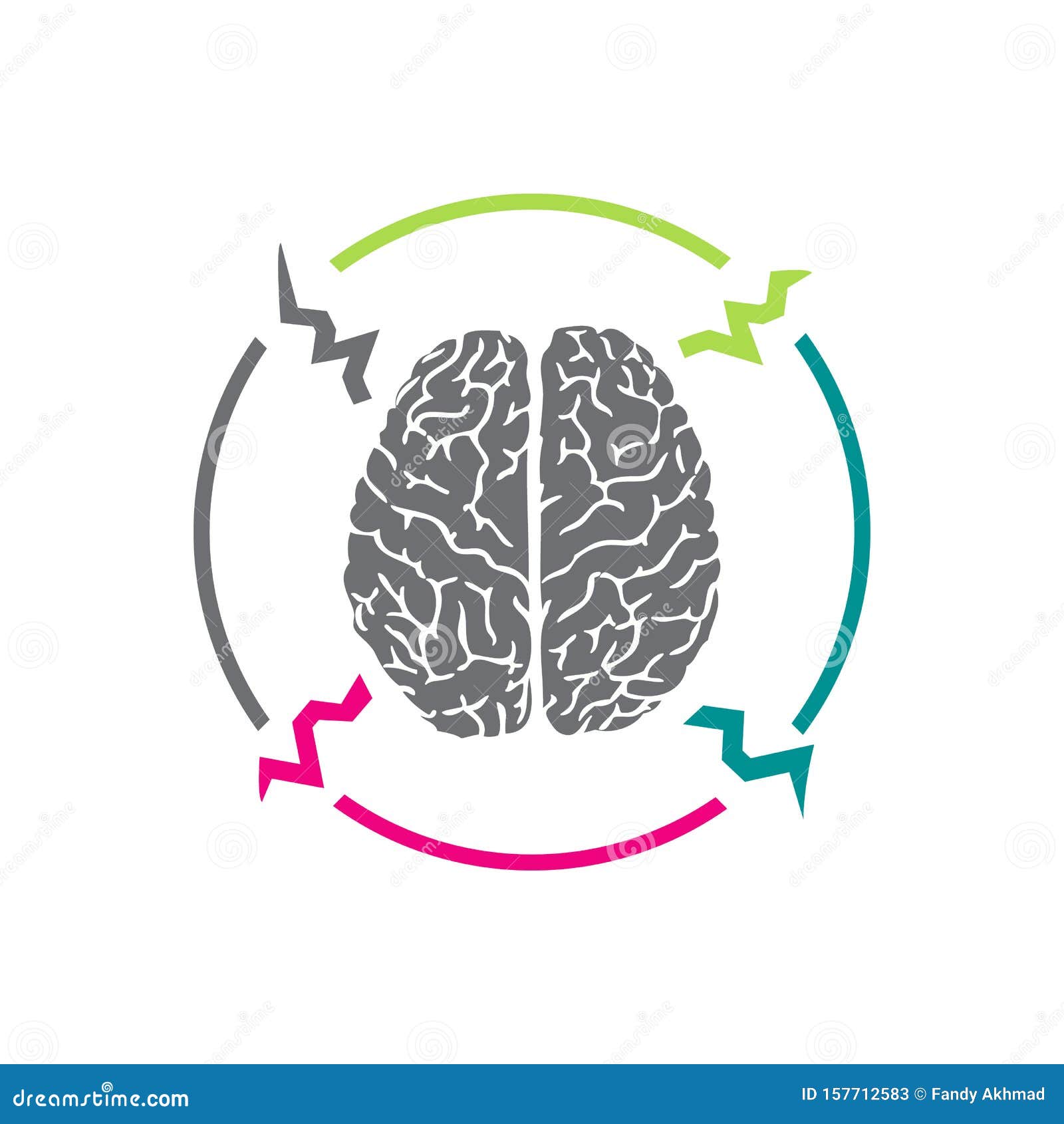 Shock Brain Logo Think Idea Concept Brainstorm Power Silhouette Design ...