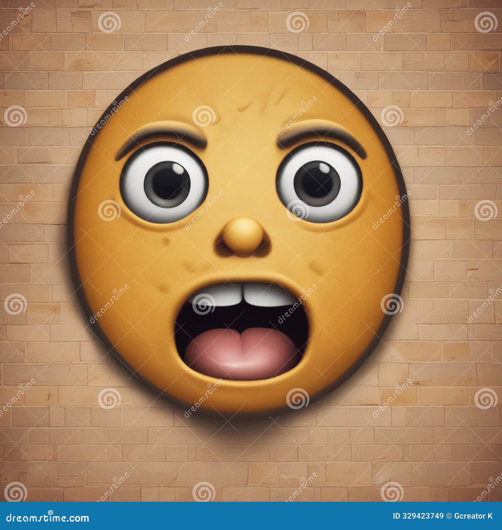 The shock emoji stock illustration. Illustration of head - 329423749