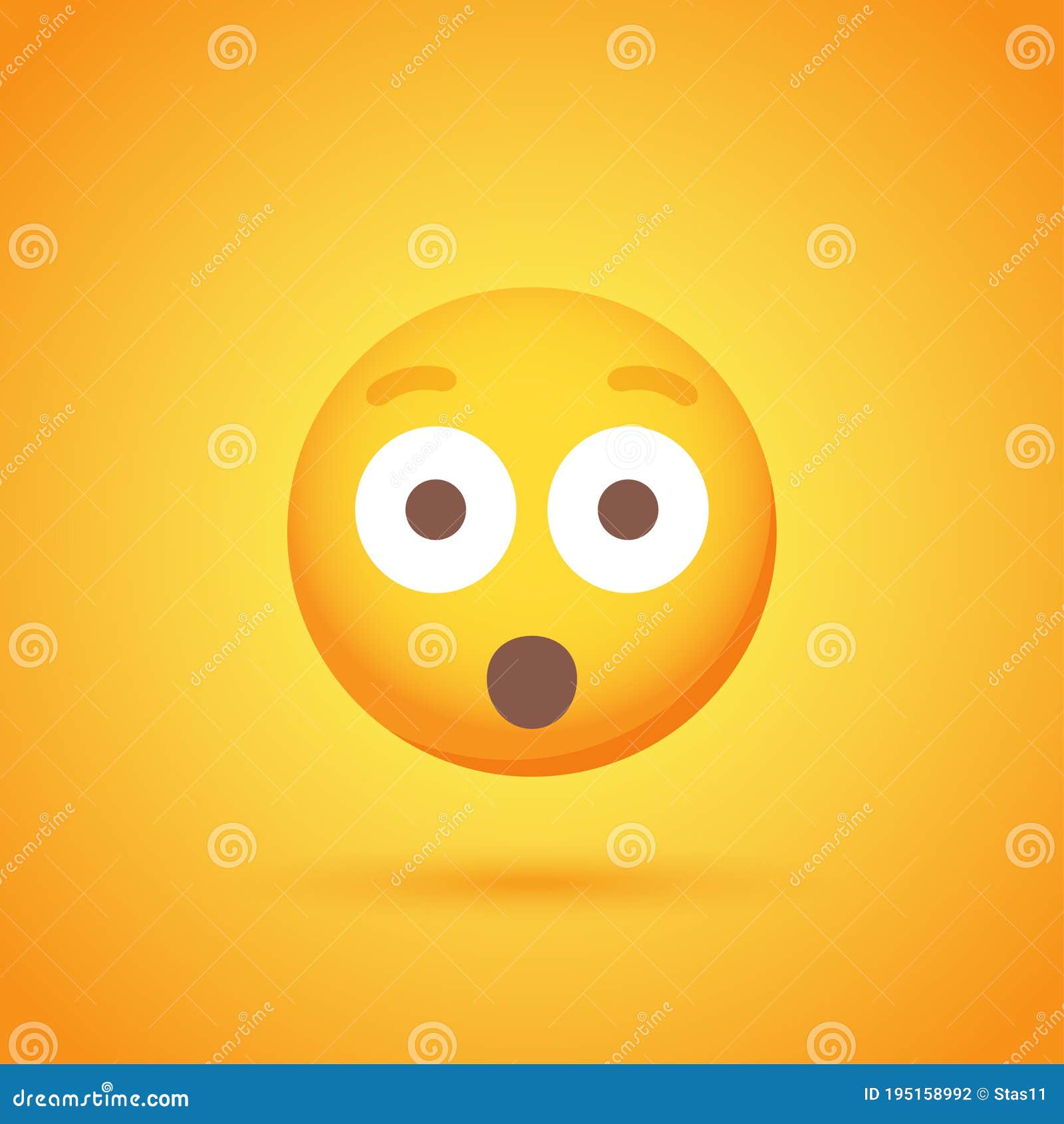 Shock Emoticon Smile Icon with Shadow for Social Network Design Stock ...