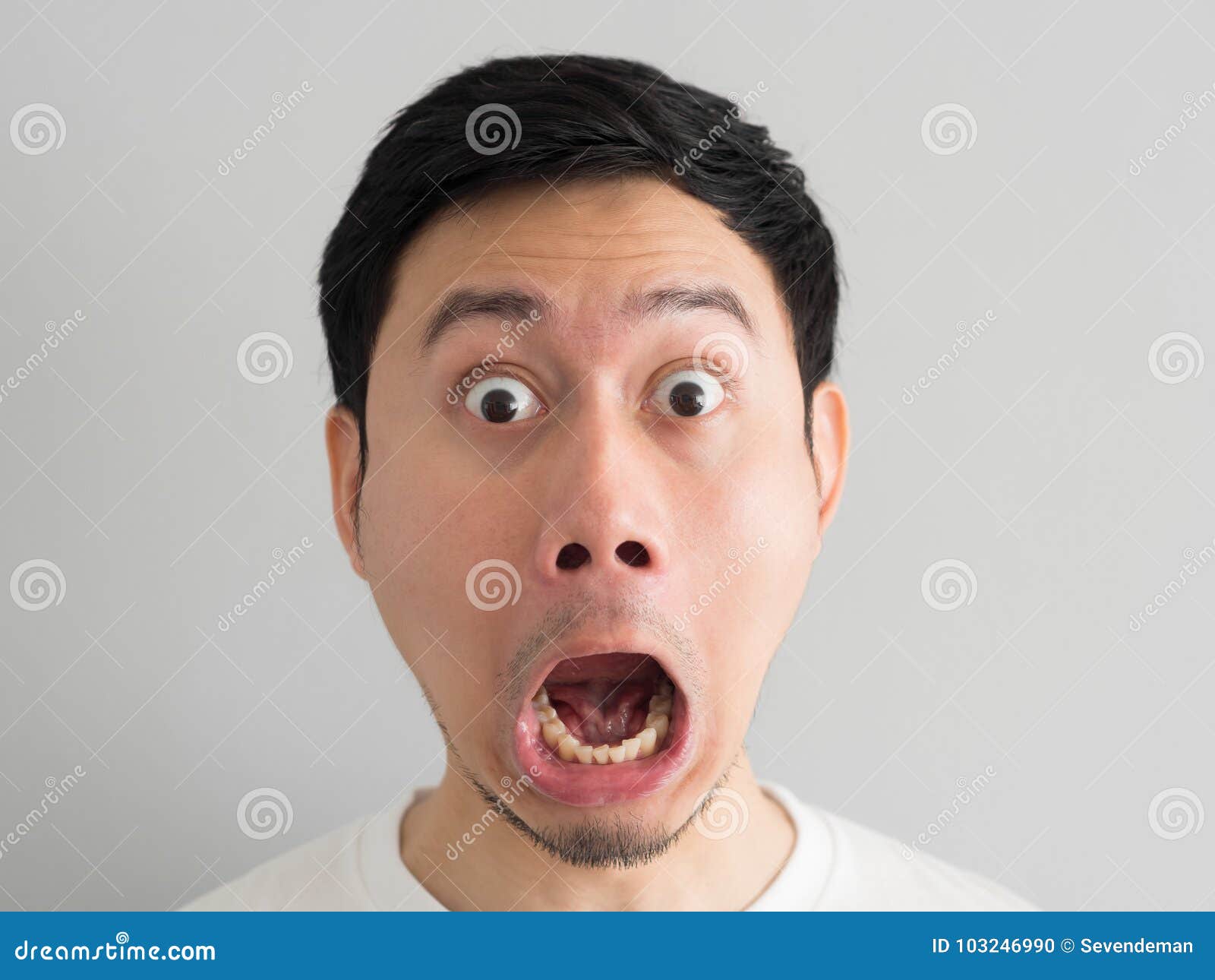 Shock Face of Man Head Shot. Stock Photo - Image of adult, concept ...
