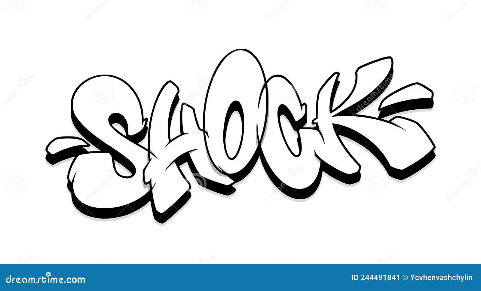 Shock Font in Graffiti Style. Vector Illustration. Stock Vector ...