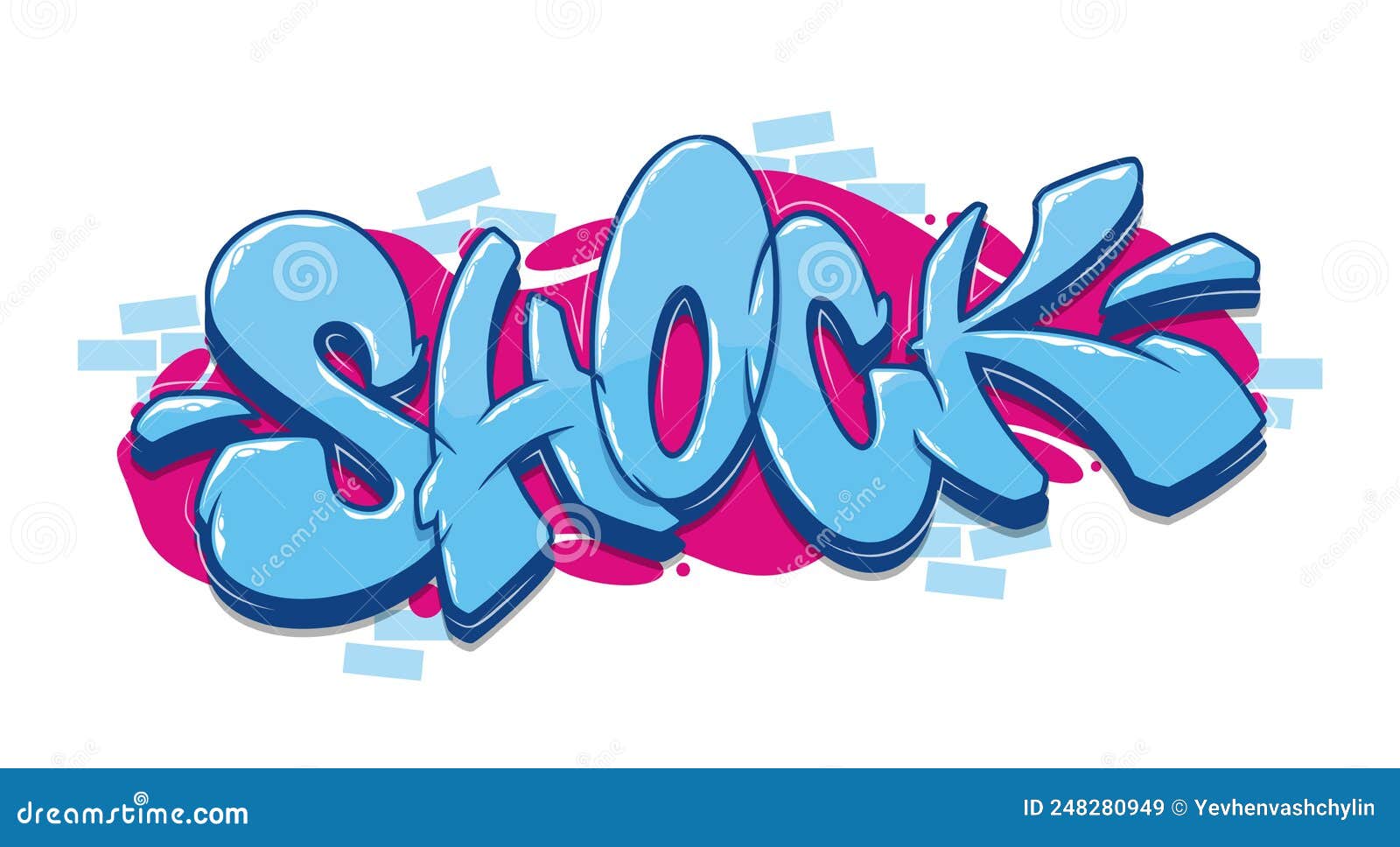 Shock Font in Graffiti Style. Vector Illustration. Stock Vector ...