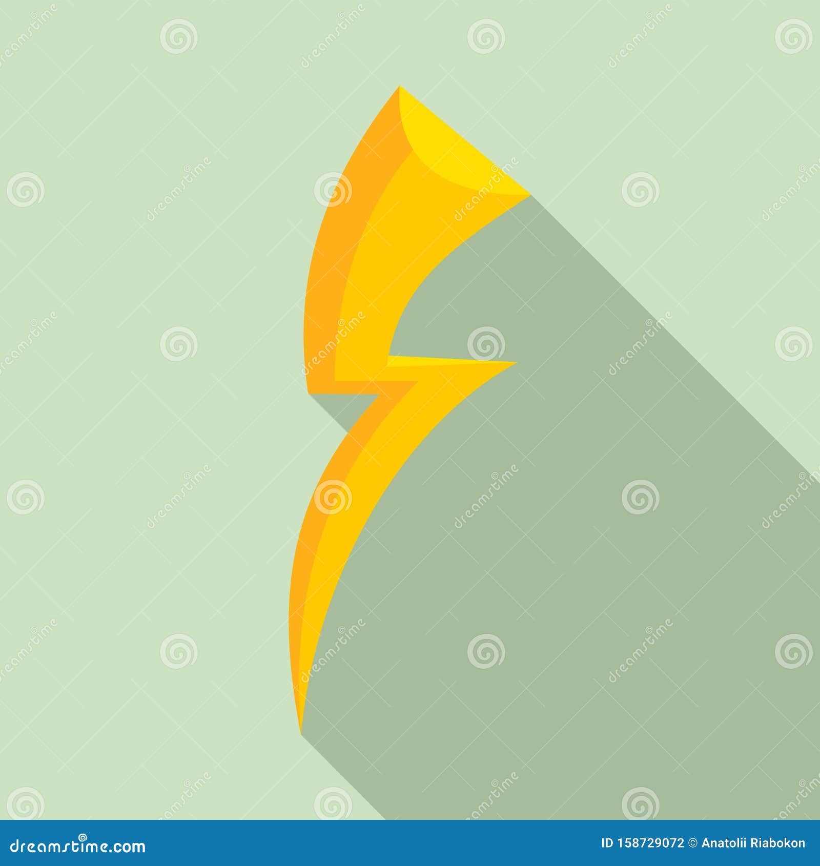 Shock Lightning Bolt Icon, Flat Style Stock Vector - Illustration of ...