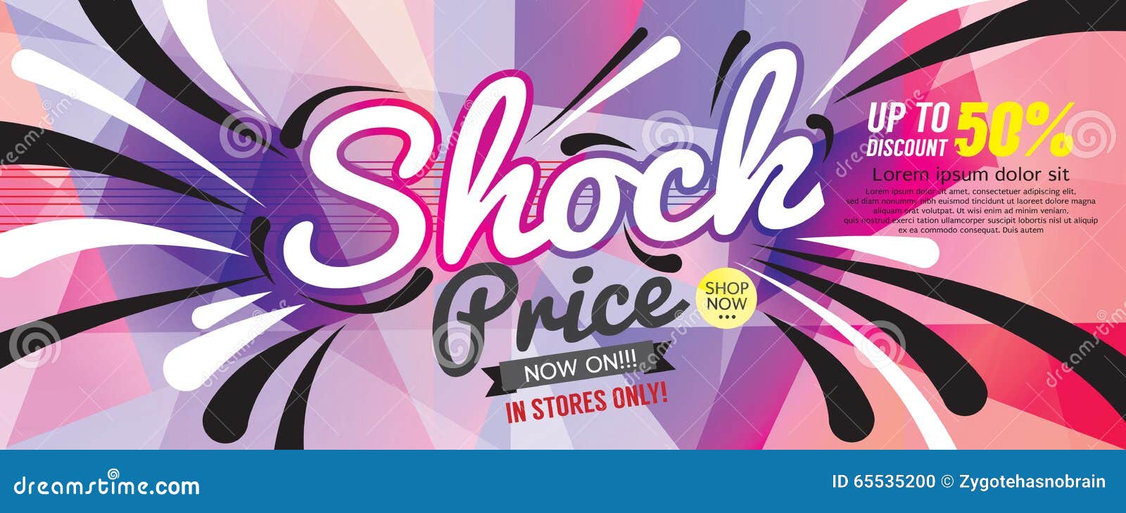 Shock Price 6250x2500 Pixel Banner. Stock Vector - Illustration of ...
