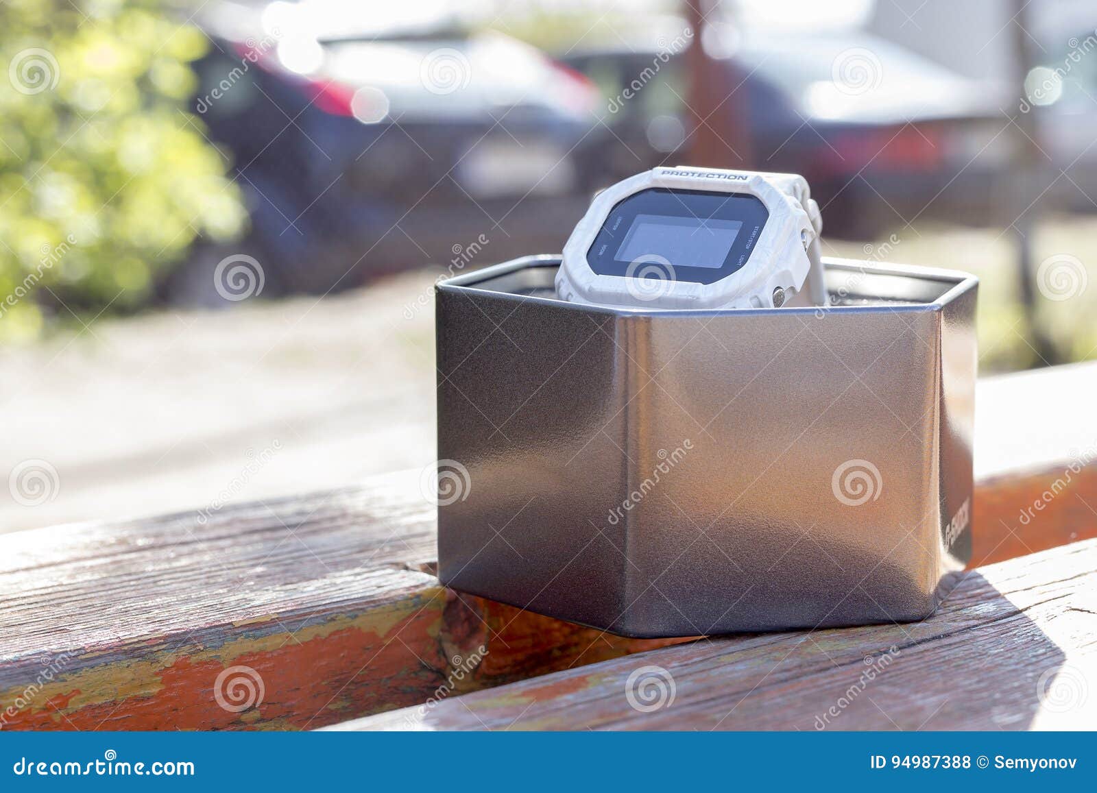 Shock Protected Electronic Watch with Original Package Editorial Stock ...