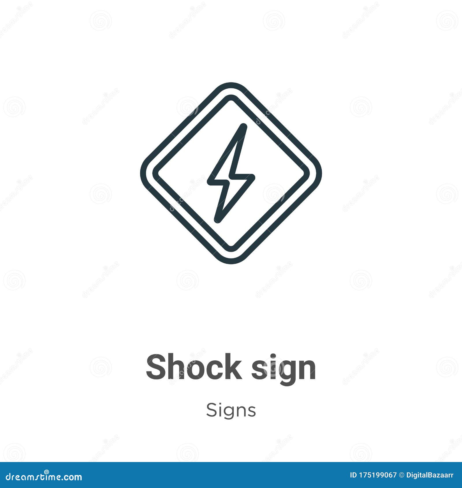 Shock Sign Outline Vector Icon. Thin Line Black Shock Sign Icon, Flat ...