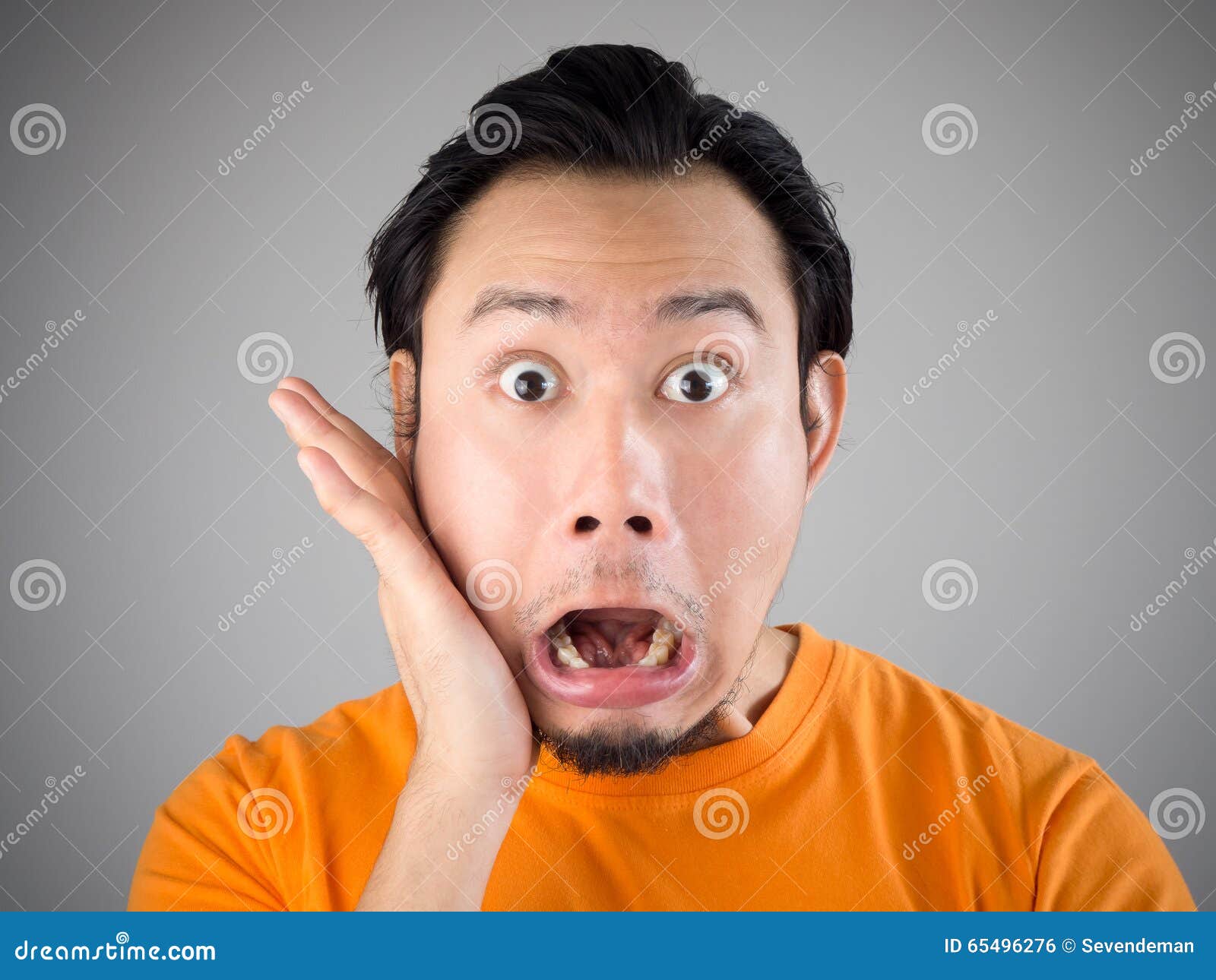 Shock and surprise face. stock photo. Image of beard - 65496276