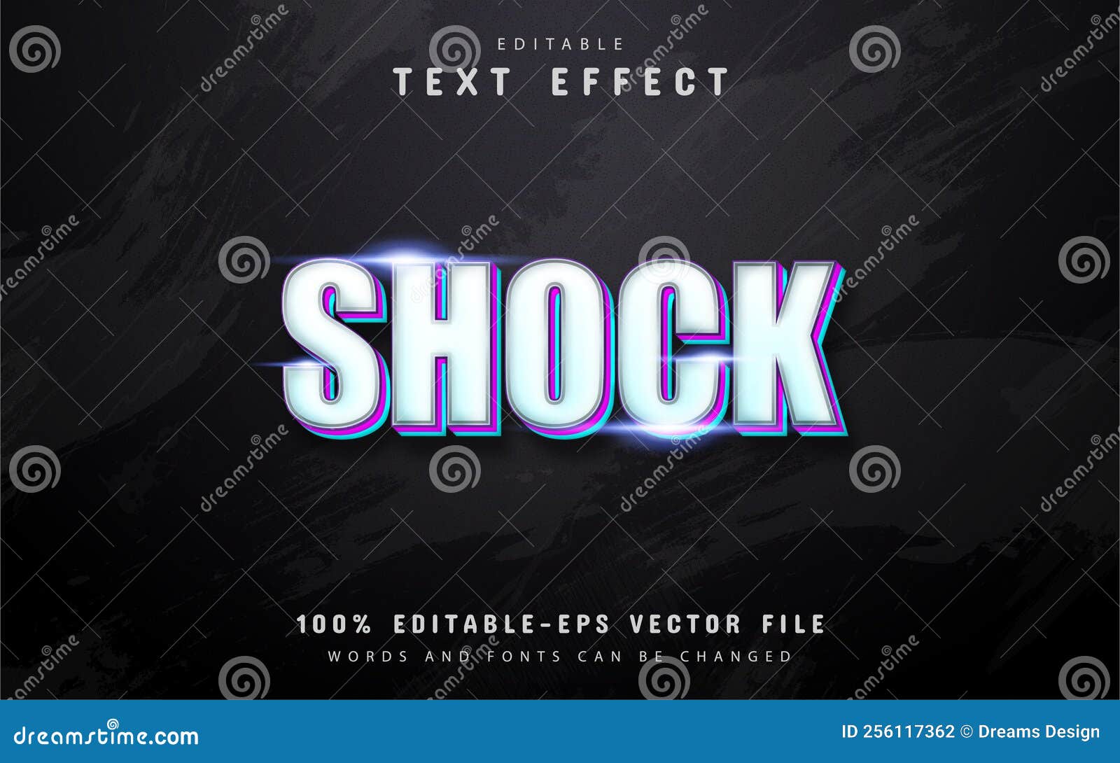 Shock text effect stock vector. Illustration of vector - 256117362
