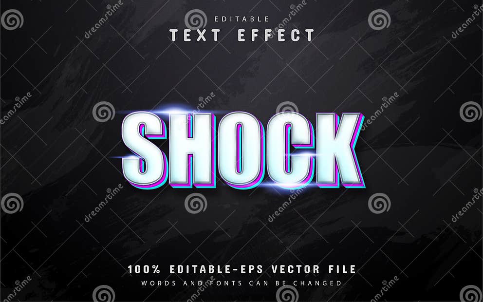 Shock text effect stock vector. Illustration of vector - 256117362