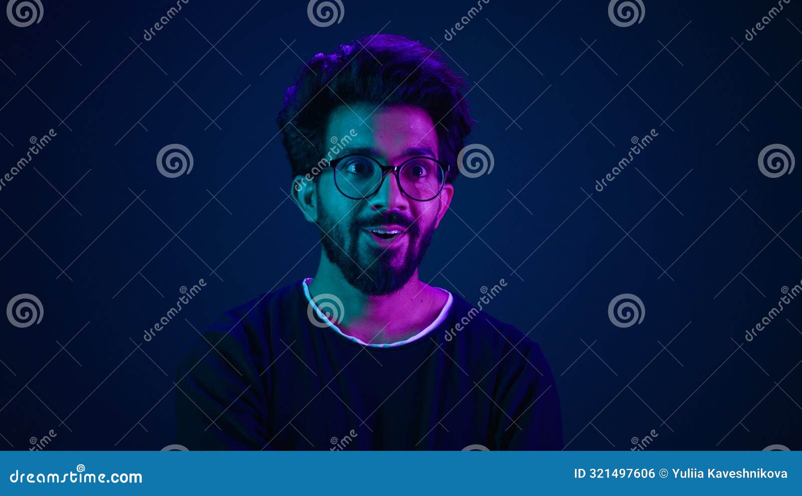 Shocked Amazed Astonish Wonder Excited Indian Man Coder Hacker Computer ...