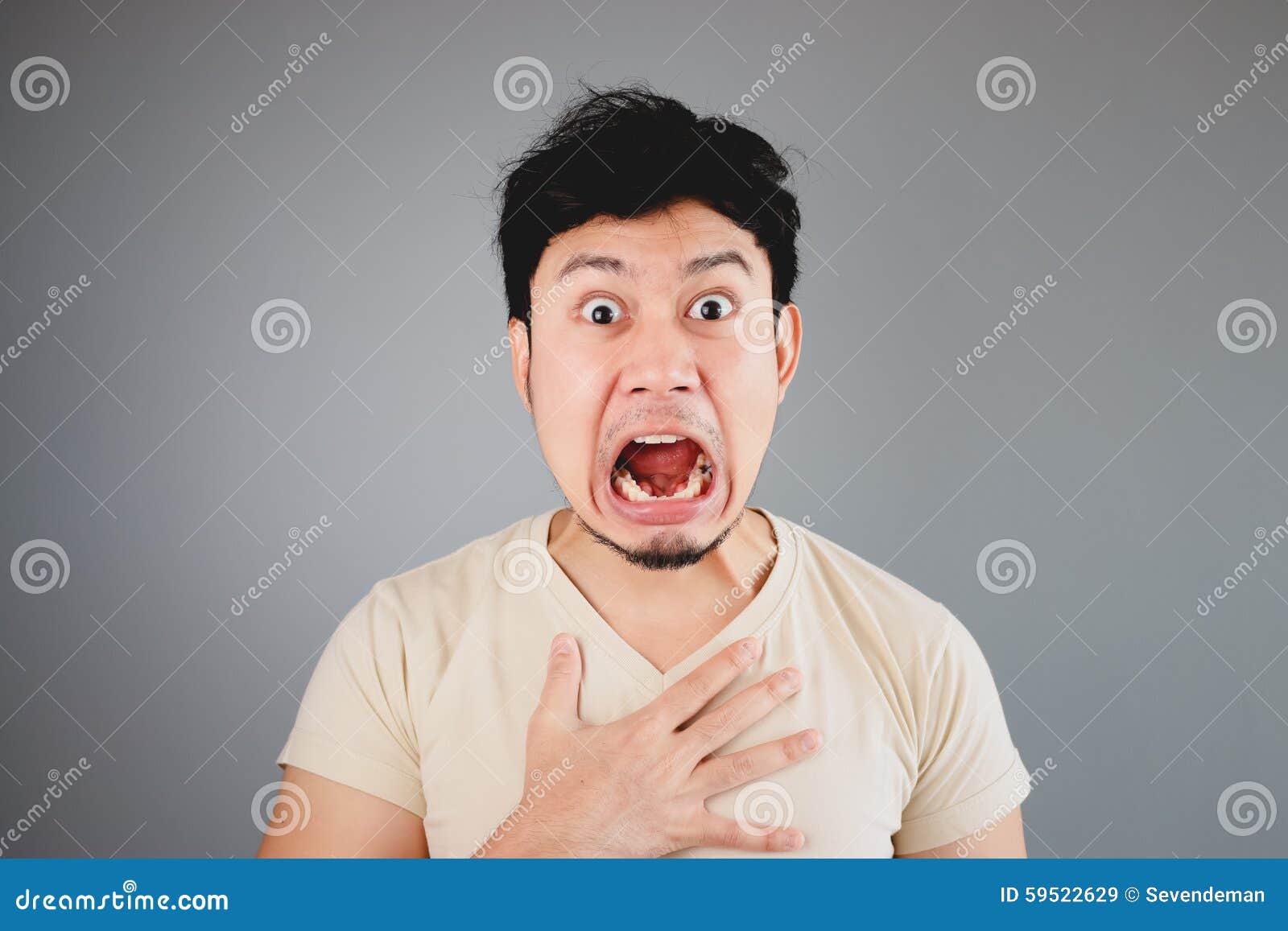 Shocked Asian man. stock image. Image of amazed, face - 59522629