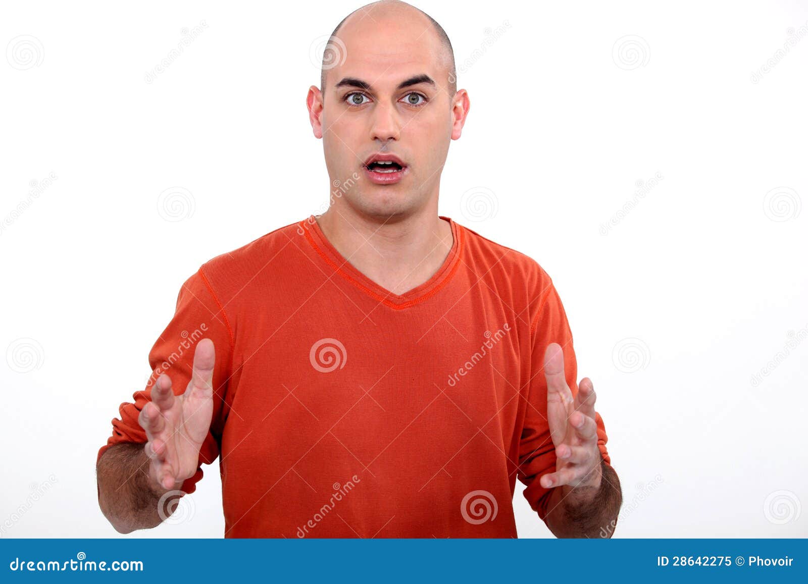 Shocked bald man stock image. Image of frustrated, amazed - 28642275