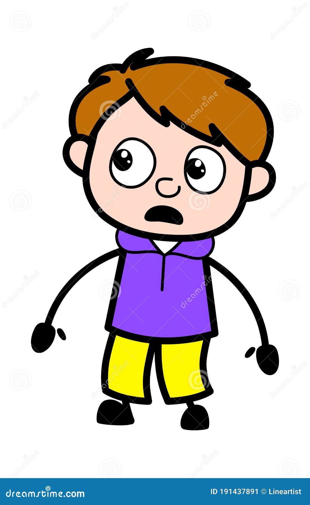 Shocked Boy Cartoon stock illustration. Illustration of panic - 191437891