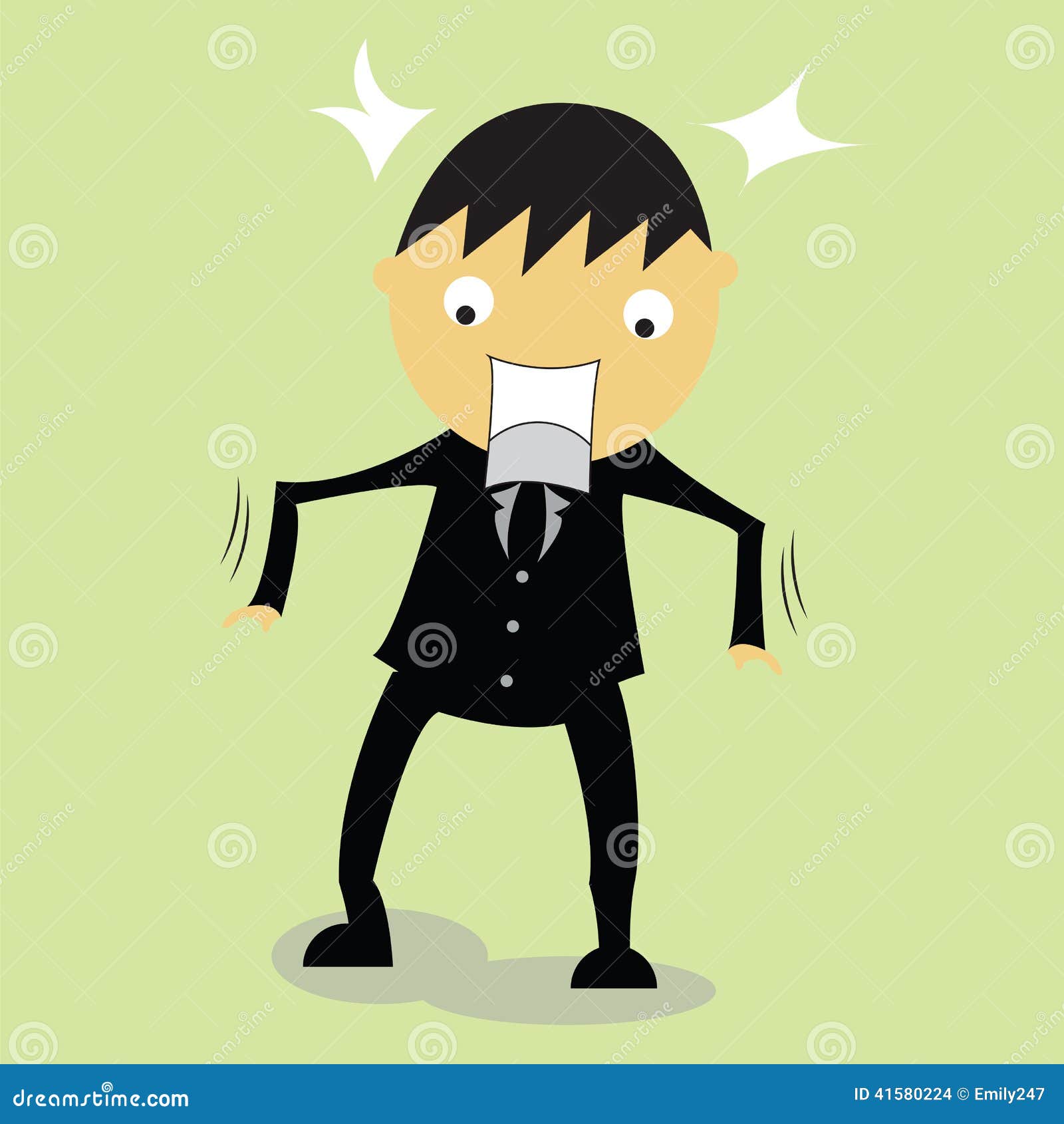 Shocked Businessman Watching Falling Graph On Computer Display, Vector ...